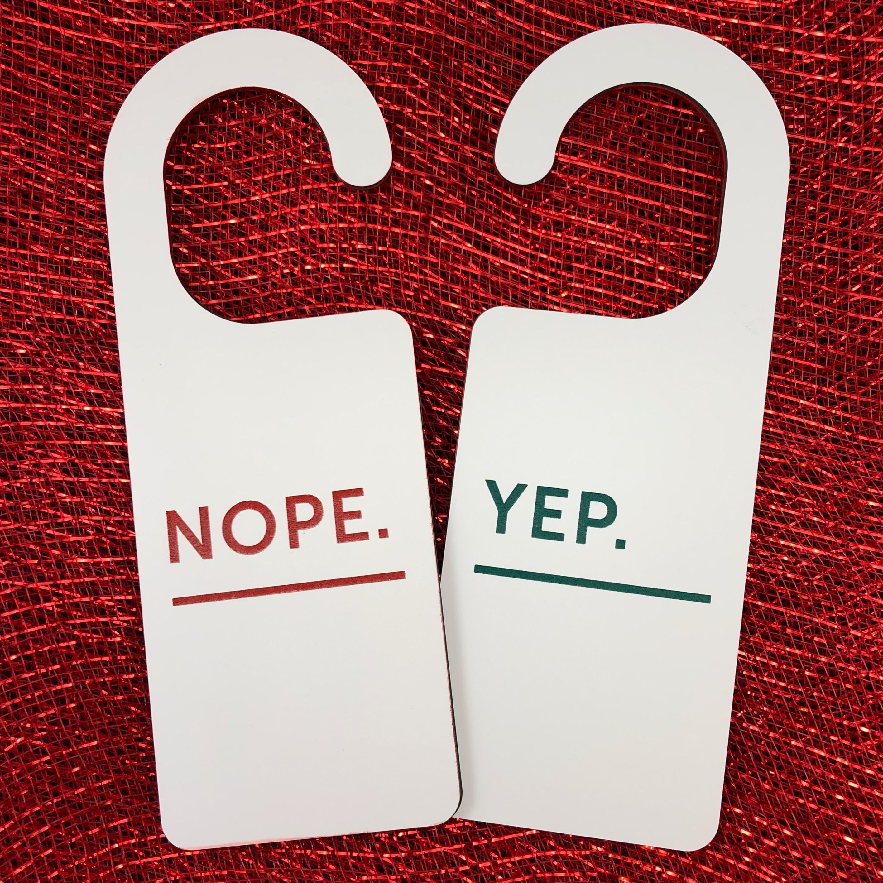 Nope, Yep, Do Not Disturb Sign, Red & Green Edition, Work Door Hanger ...